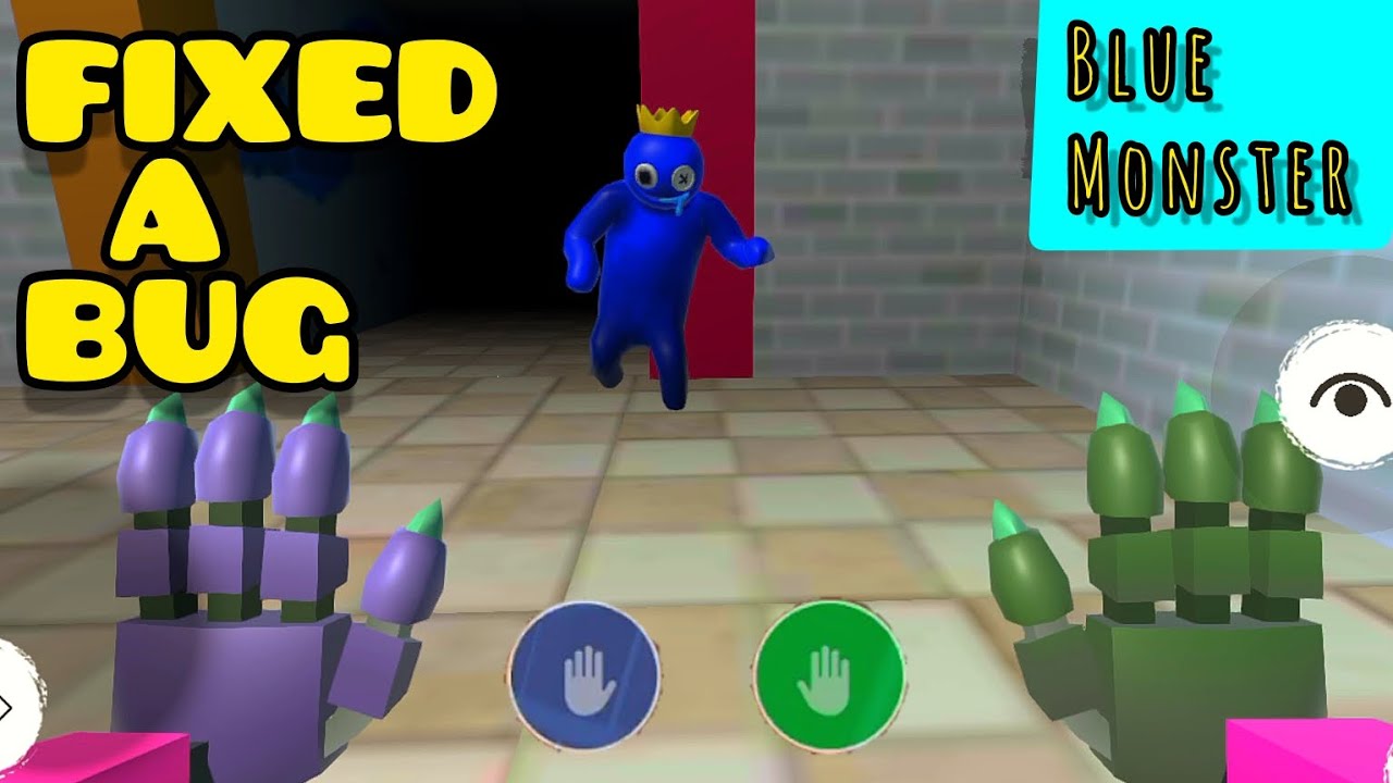 Blue monster Rainbow Friends | fixed a bug | gameplay - YouTube
