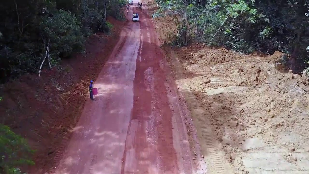 Alphamin Bisie Mine access road construction (November 2017) - YouTube