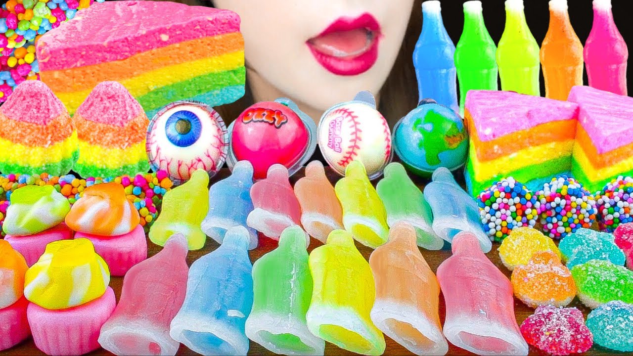 【asmr】rainbow Desserts🌈 Frozen Nik L Nip Wax Bottle Rainbow Cheesecake
