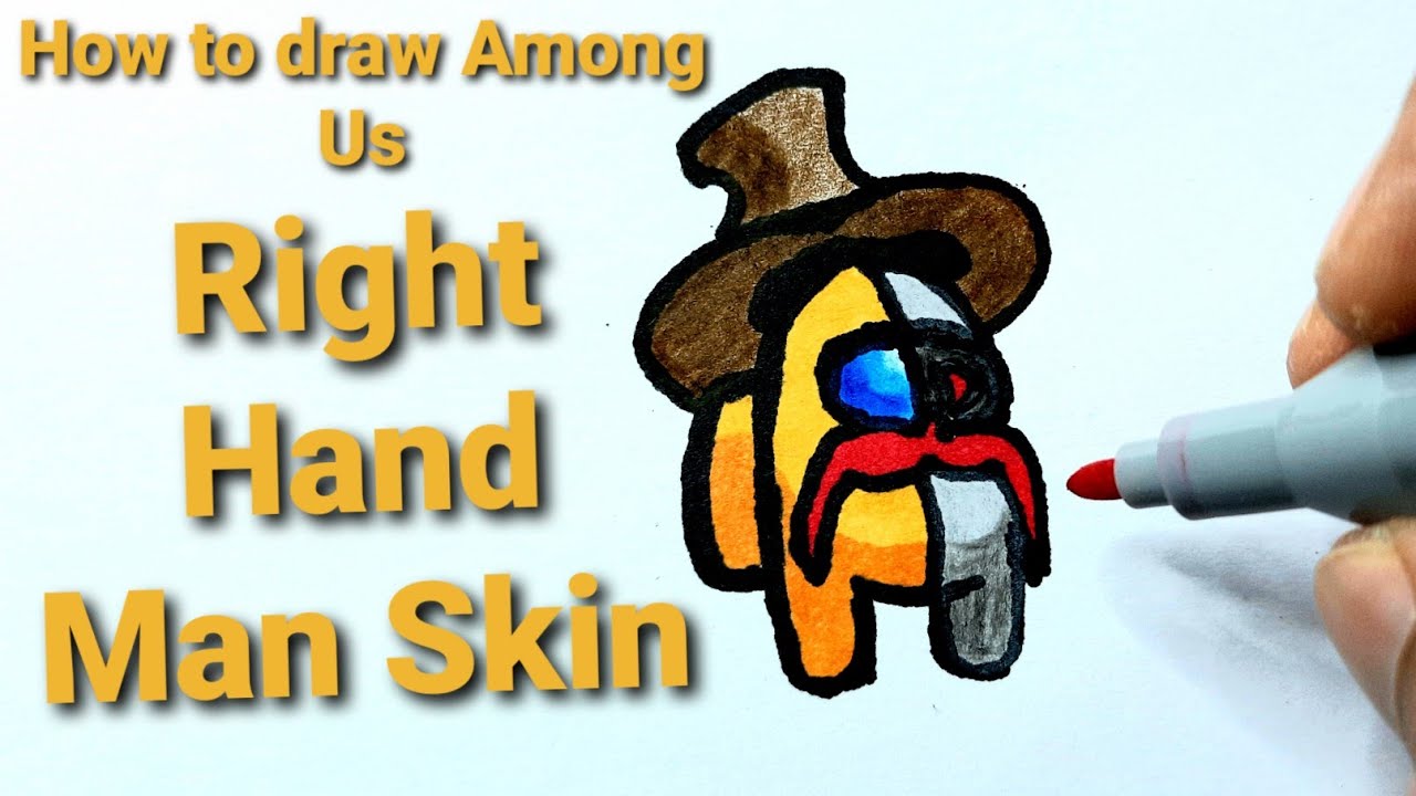 How to Draw Among Us Right Hand Man Skin || easy step by step - YouTube