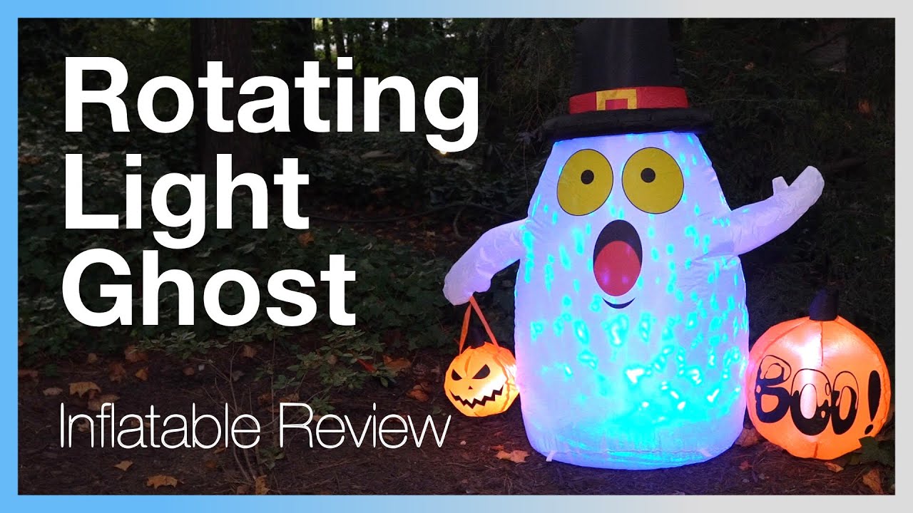 5' Inflatable Rotating Light Ghost with Pumpkin by OurWarm - Halloween ...