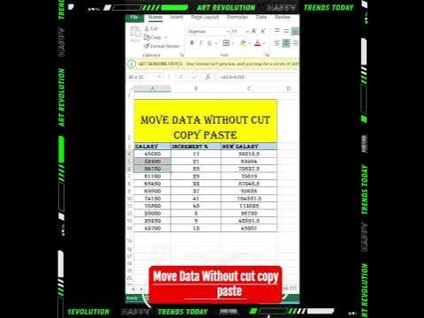 MS Excel Tricks & Tips 2023 - Move Data Without Cut Copy and Paste #shorts #shortsfeed #excel ...