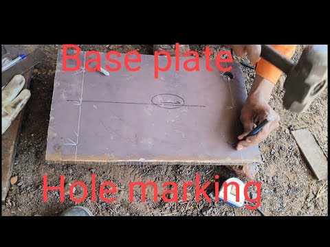 Structural collum base plate hole fabrication# बेस प्लेट होल मार्किंग ...