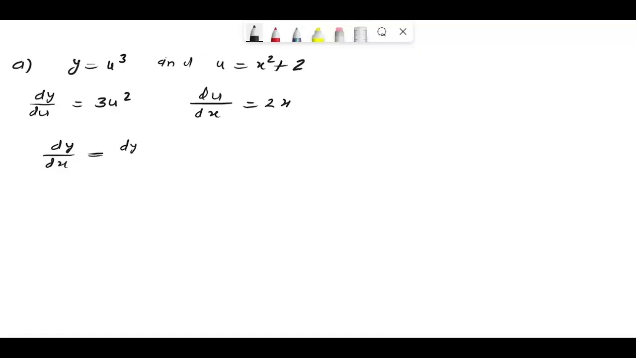 Find dv' dy' and dy dx (a) Y = U5 and u = x2 + 3 dv dx dx (b) Y = u4 ...