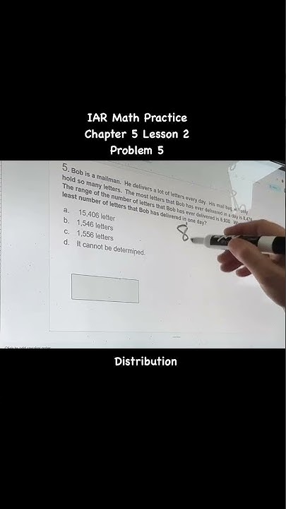 IAR Math Practice Chapter 5 Lesson 2 Problem 5 Distribution - YouTube