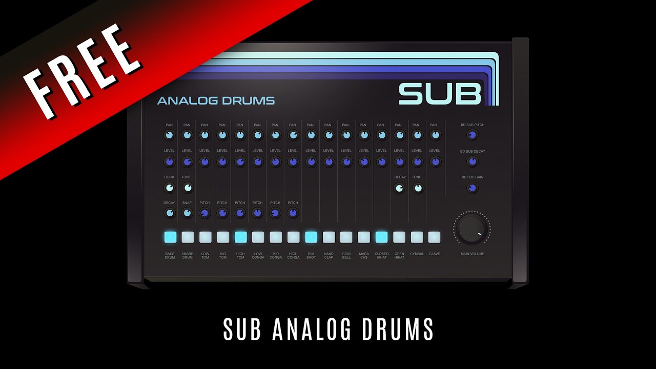 SUB Analog Drums • Sampleson • All Factory Drum Sounds • Free VST • Demo Playthrough • No ...