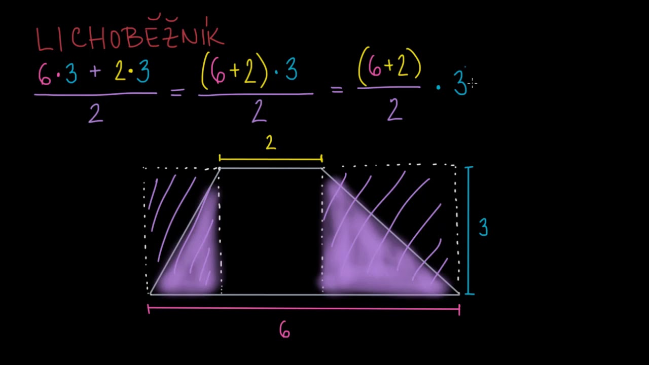 Obsah lichoběžníku | Geometrie | Matematika | Khan Academy - YouTube