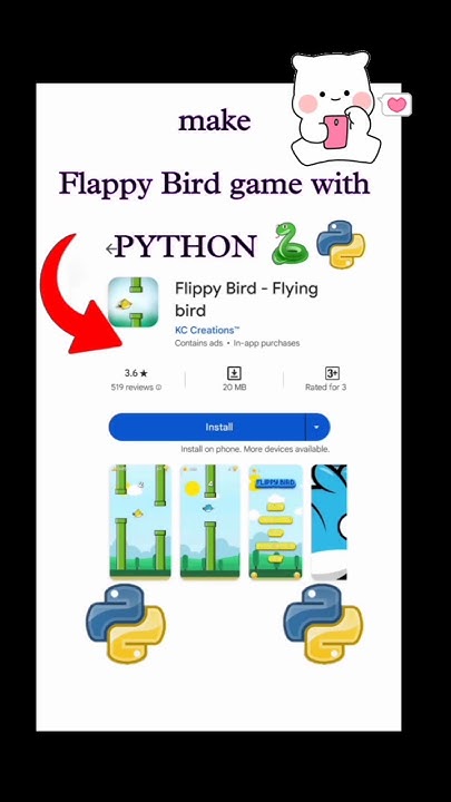make flappy bird game using python #python #shorts #flappybird #gameplay - YouTube