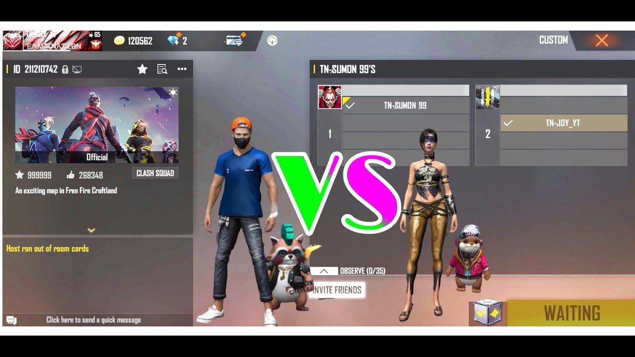 1 VS 1 Coustom TN-JOY YT vs TN-SUMON 99 || Play For Fun - YouTube