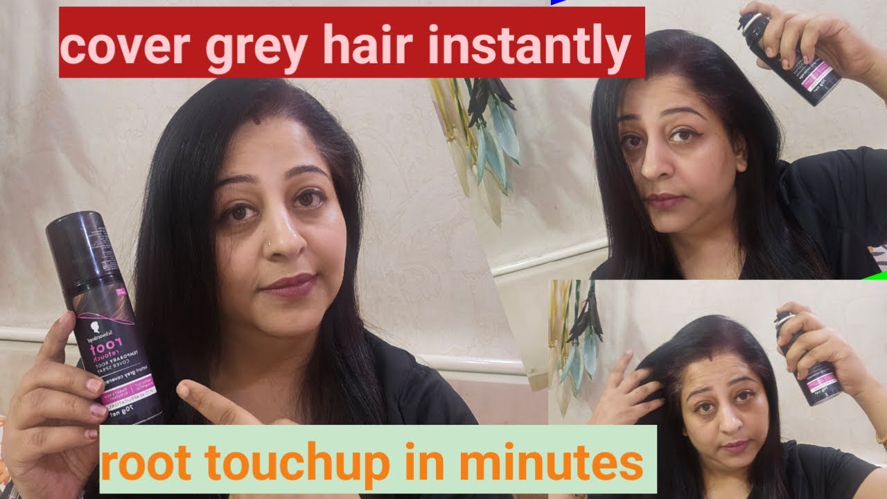 Cover Grey Hair in 5 sec|Schwarzkopf instant grey hair concealer spray ...