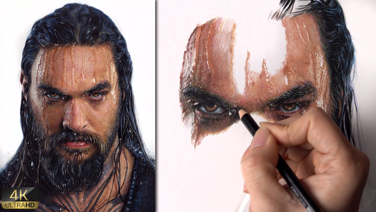 Real Time Drawing Aquaman-Jason Momoa in Colored Pencil || Part 1 - YouTube