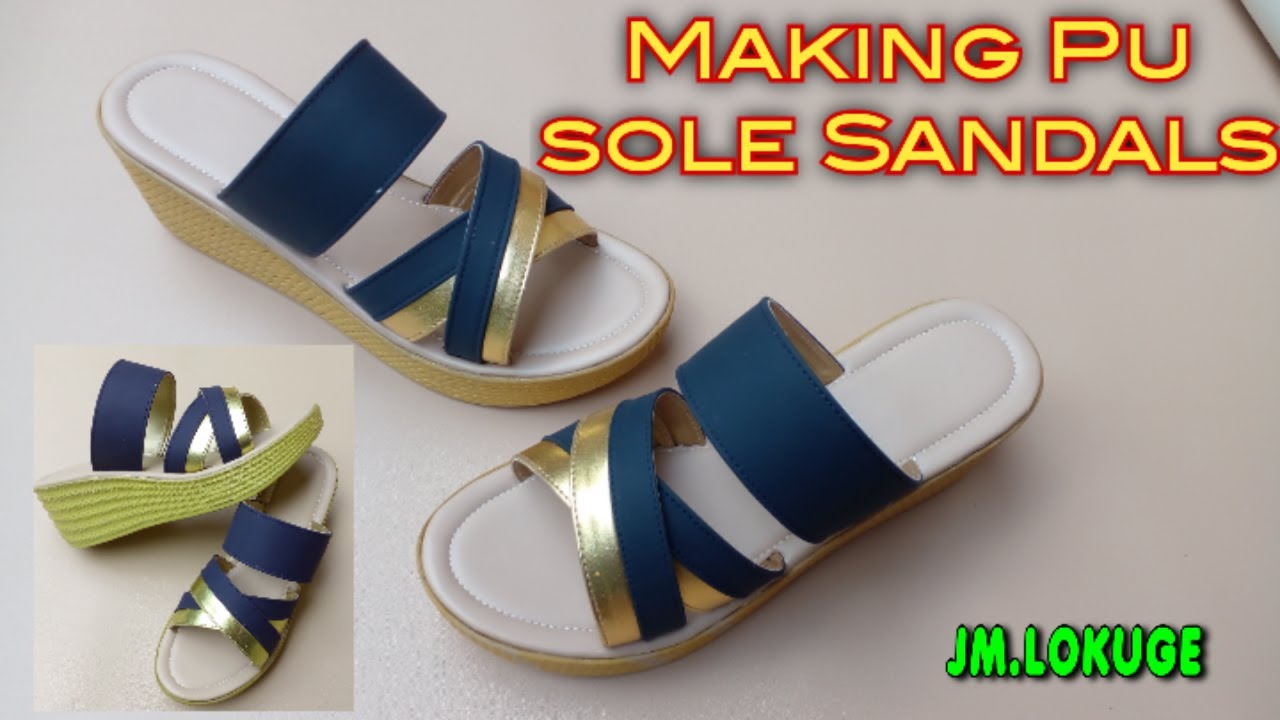 making pu sole sandals # handmade sandals# - YouTube