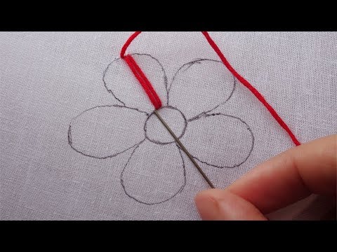 hand embroidery easy flower design,modern flower embroidery