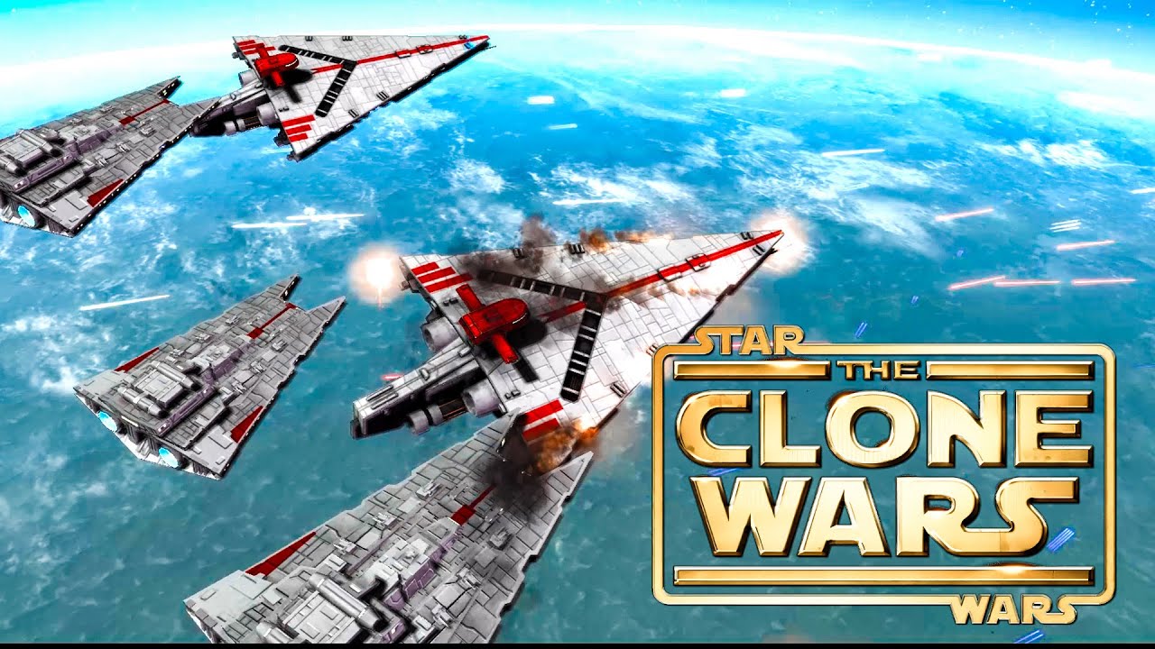 Star Wars the Clone Wars - Massive Epic Space Battle! (Cinematic ...