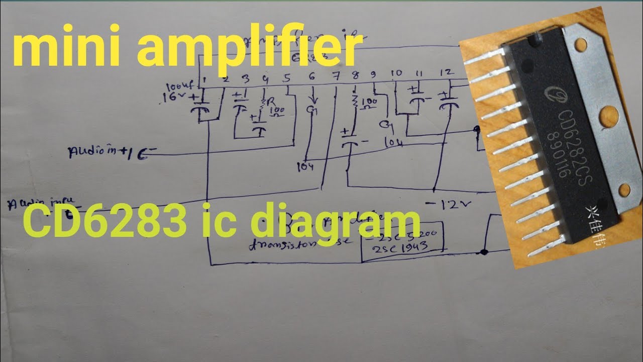 CD6283 ic mini amplifier circuit diagram - YouTube