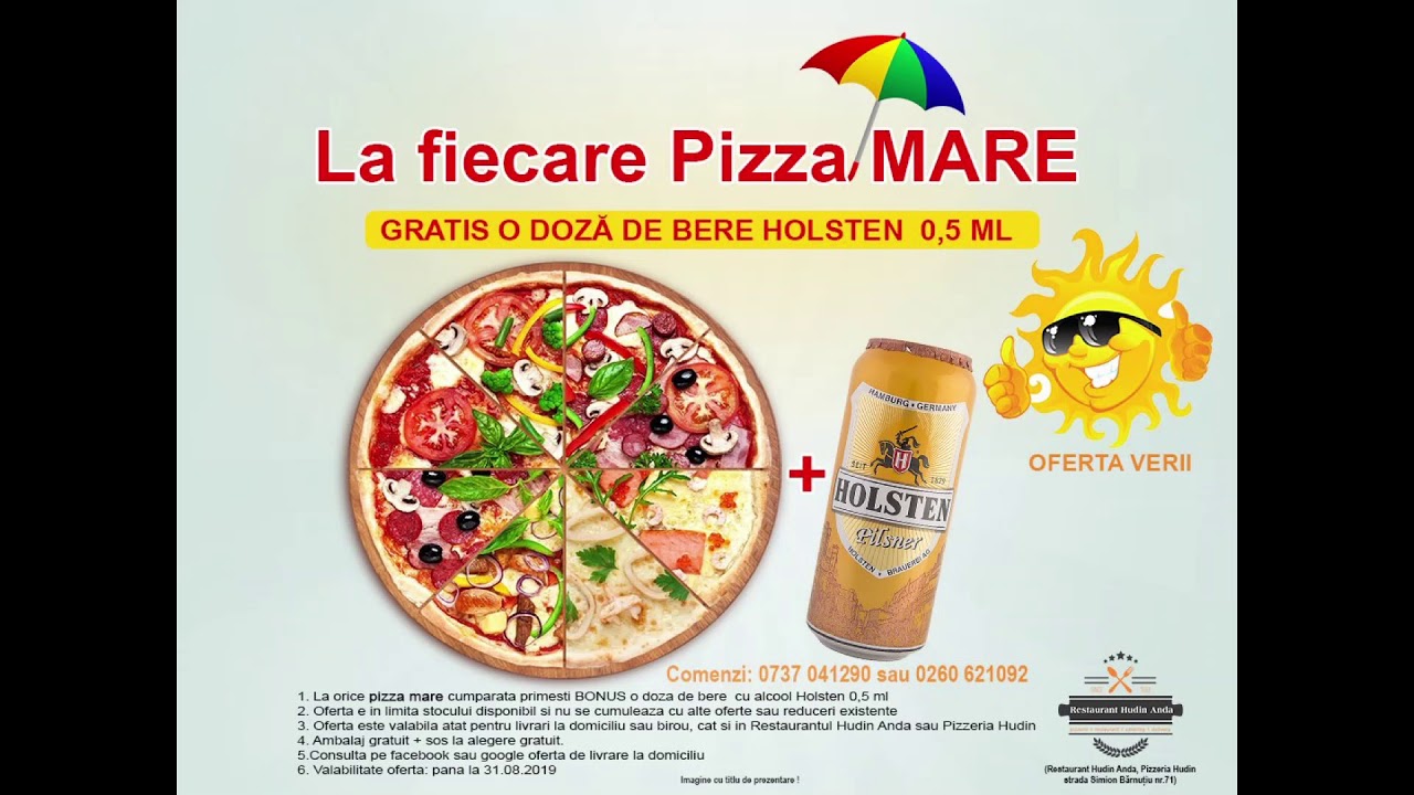 La fiecare Pizza Mare Gratis o doza de bere Holsten 0,5 ML - YouTube
