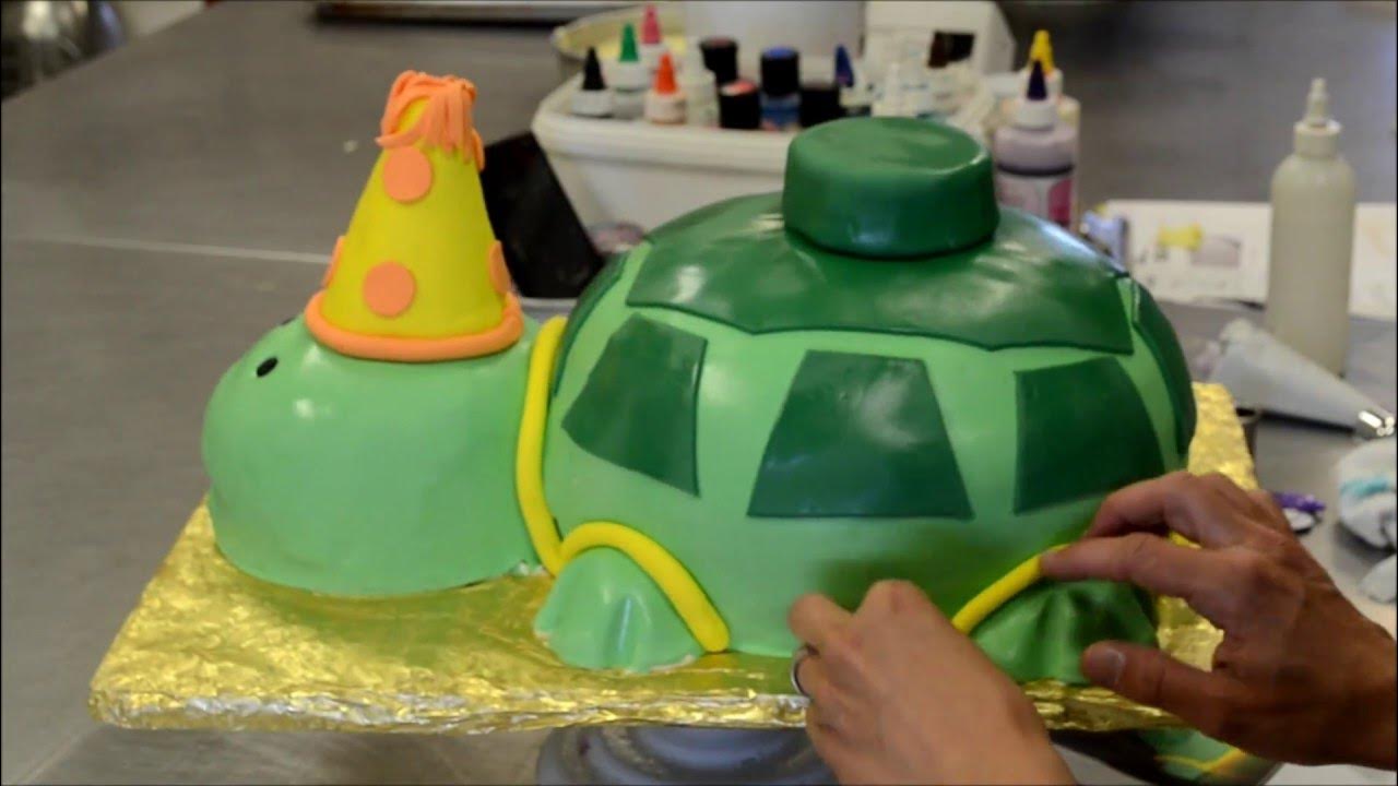 Turtle Shape birthday Cake decorating tutorial - YouTube