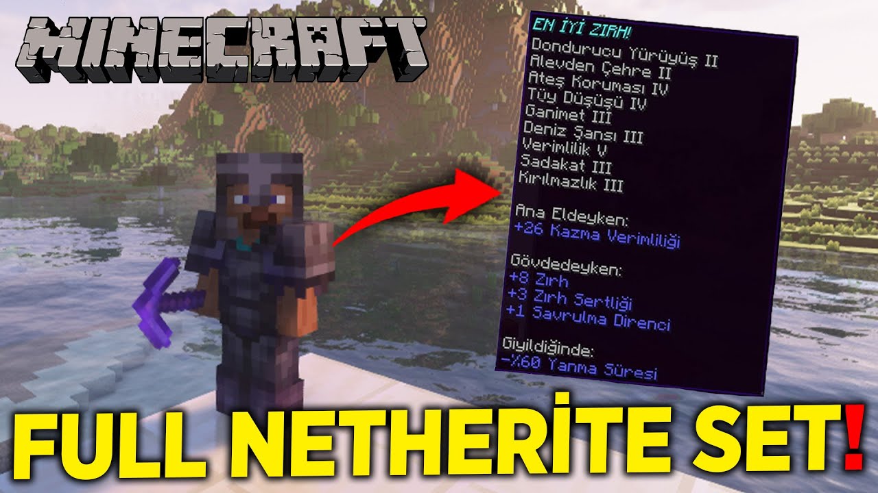 FULL NETHERİTE SET OLUP EN İYİ BÜYÜLERİ BASTIM! MİNECRAFT 2. Bölüm ...