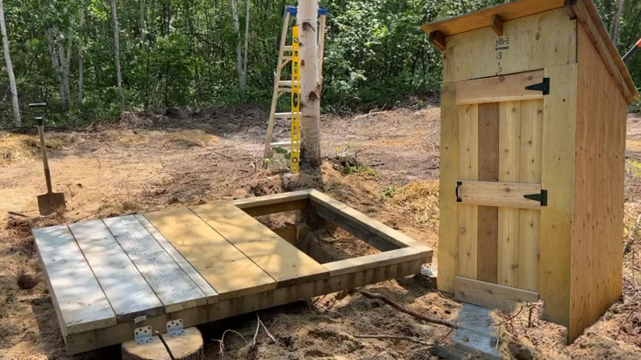 We Built a Simple DIY Offgrid Outhouse in 5min! - YouTube