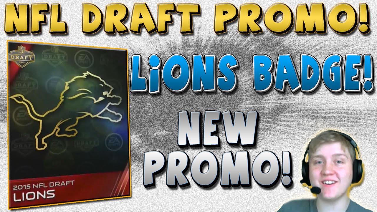 NFL DRAFT PROMO! LIONS BADGE! -- "MUT 15 NFL DRAFT" - YouTube