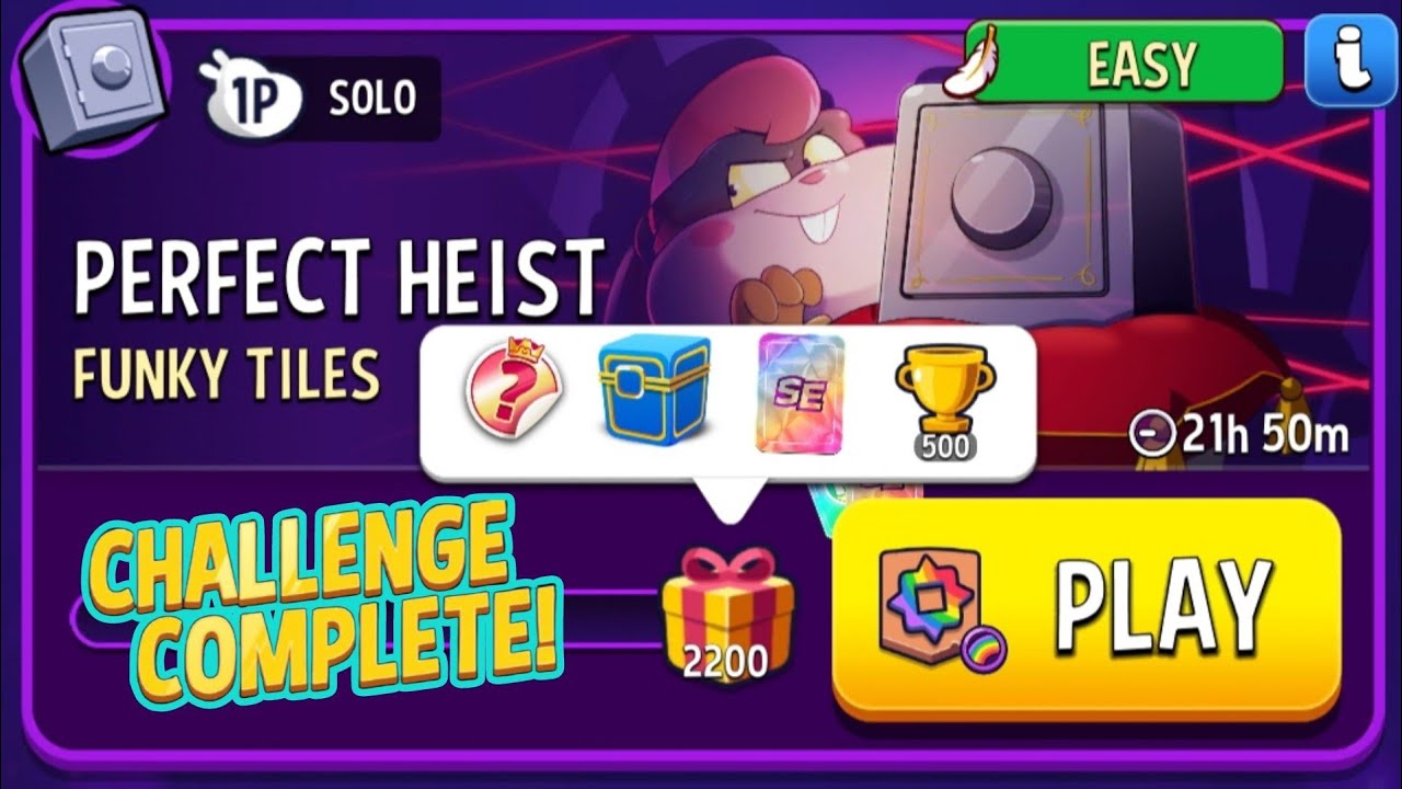 Perfect Heist Funky Tiles Rainbow Match Masters Solo Challenge Score 2200 10 Moves - YouTube