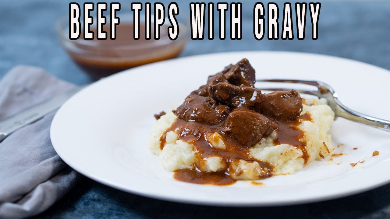 Beef Tips with Mashed Potatoes I Red Wine Sauce Gravy - YouTube