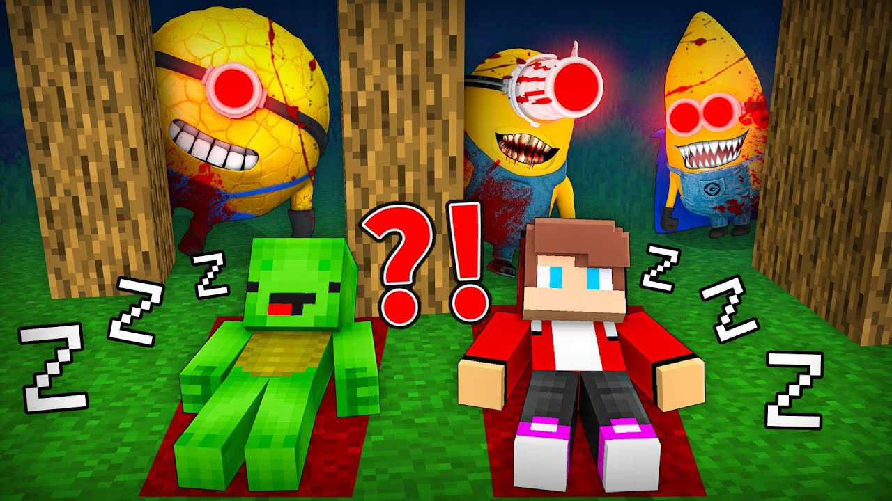 SCARY MINIONS.EXE Found Mikey and JJ at Night in Minecraft - Maizen - YouTube