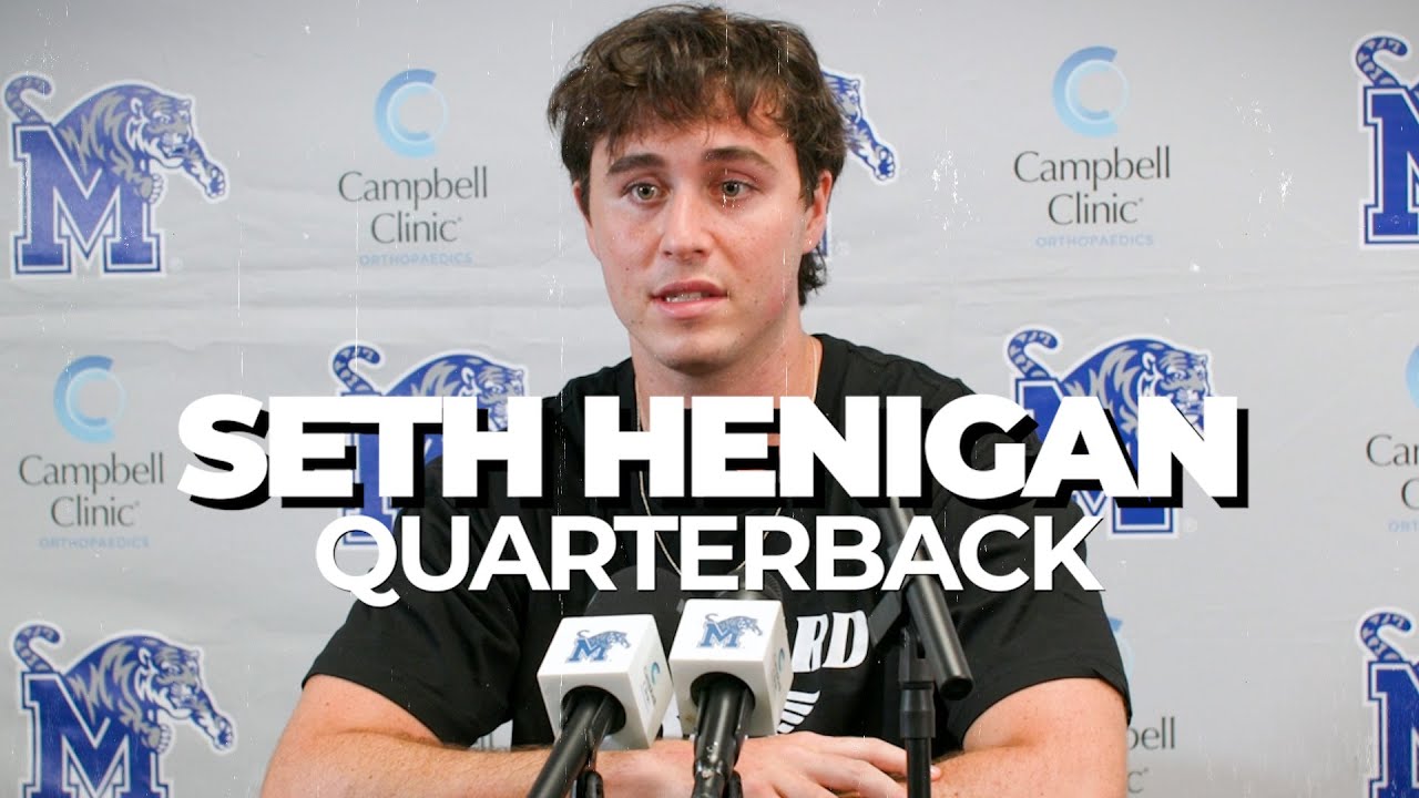Memphis vs Navy Post Game: Quarterback Seth Henigan - YouTube
