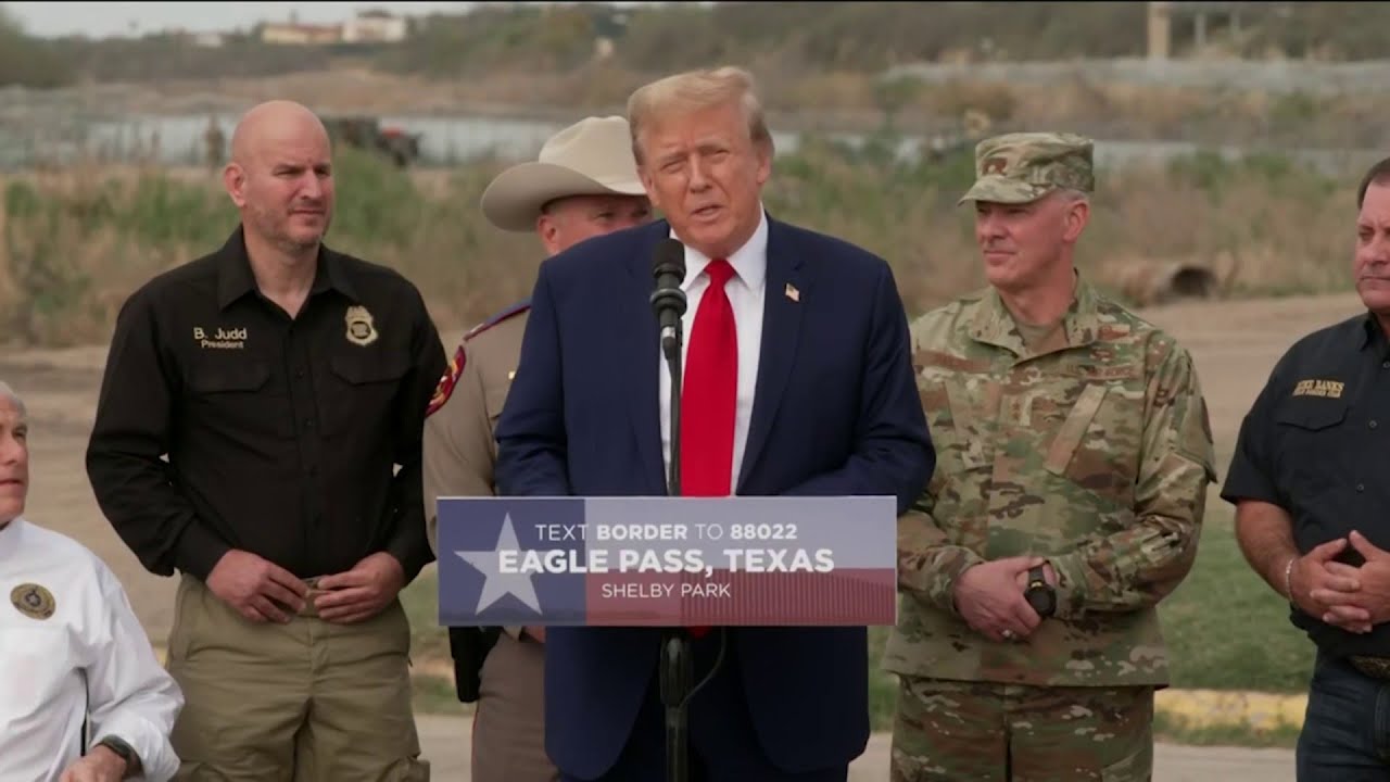 Former President Donald Trump delivers remarks in Eagle Pass - YouTube