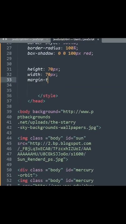 Solar System in #coding #javascriptframework #html - YouTube
