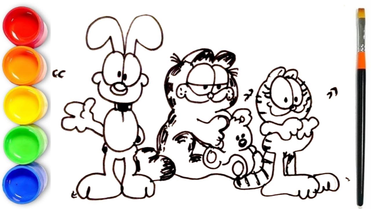 Garfield | Drawing Garfield | How to draw Garfield, Odie and Nermal ...