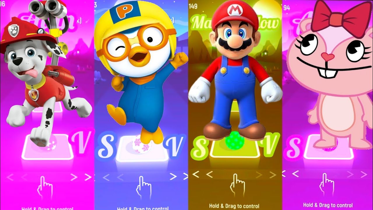 Paw Patrol 🆚Pororo🆚Super Mario Boss 🆚Happy_Tree_Friends🎁Who is best ...