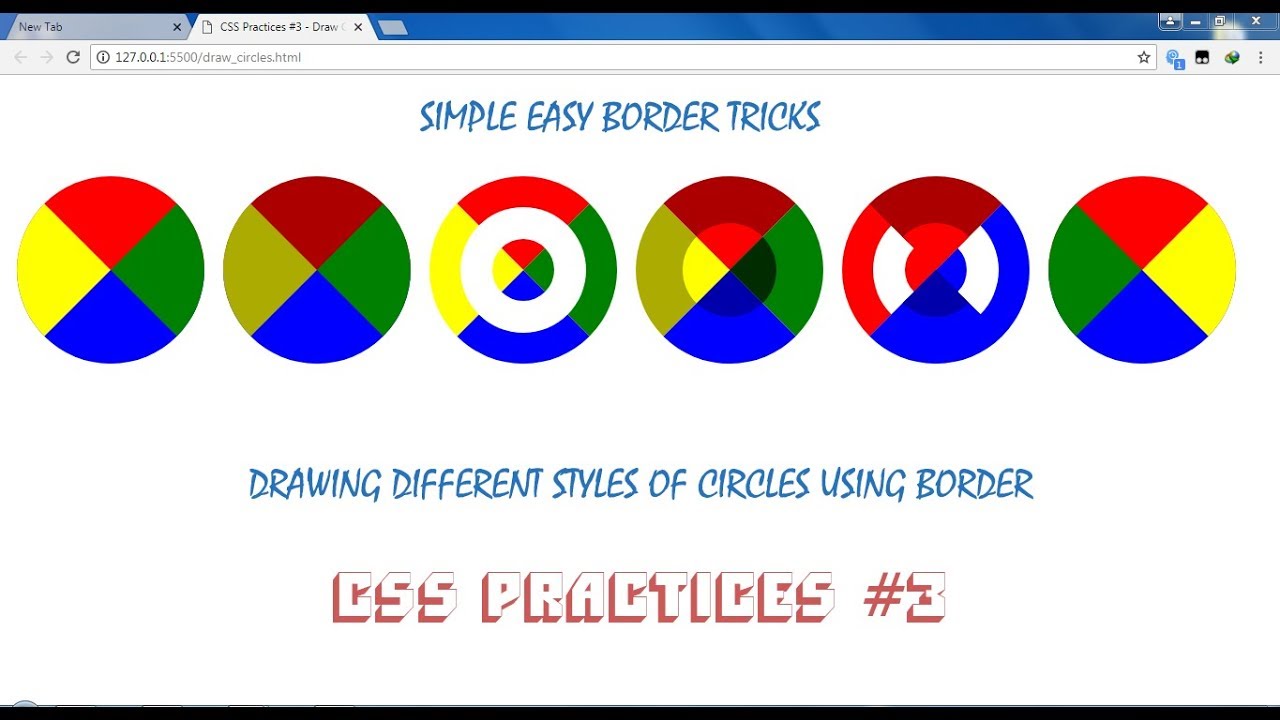 Css Practices 3 Drawing A Circles Using Border Simple Easy Border