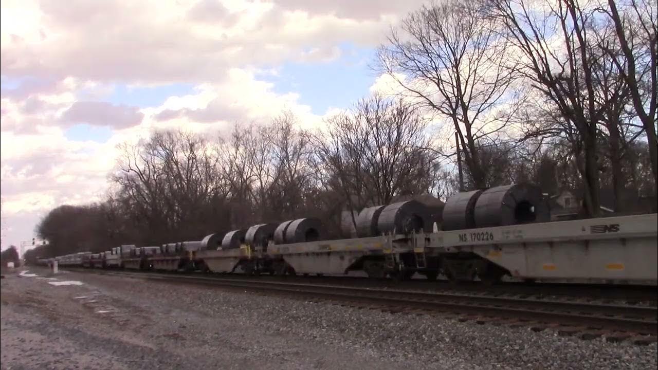 NORFOLK SOUTHERN GE AC44C6M Southbound Coil Steel Train - YouTube