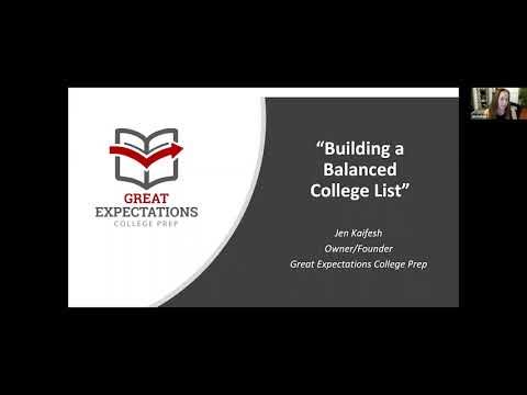 Building a Balanced College List (2022) - YouTube