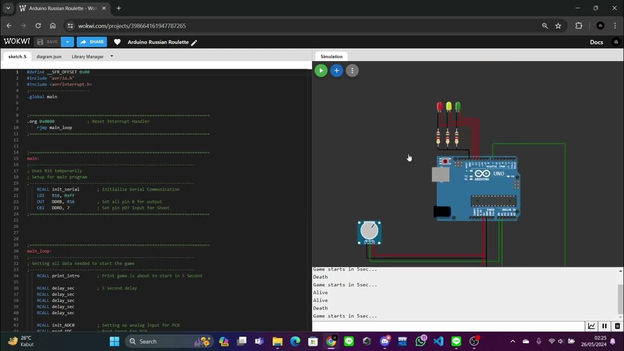 Demonstrasi Wokwi Arduino Russian Roulette - YouTube
