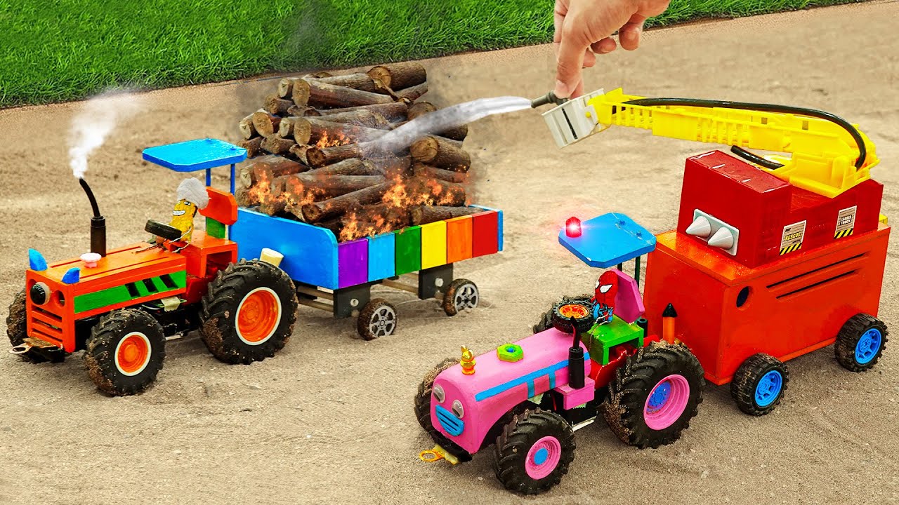 Top diy tractor making mini Fire Truck | diy fire truck rescues tractor ...