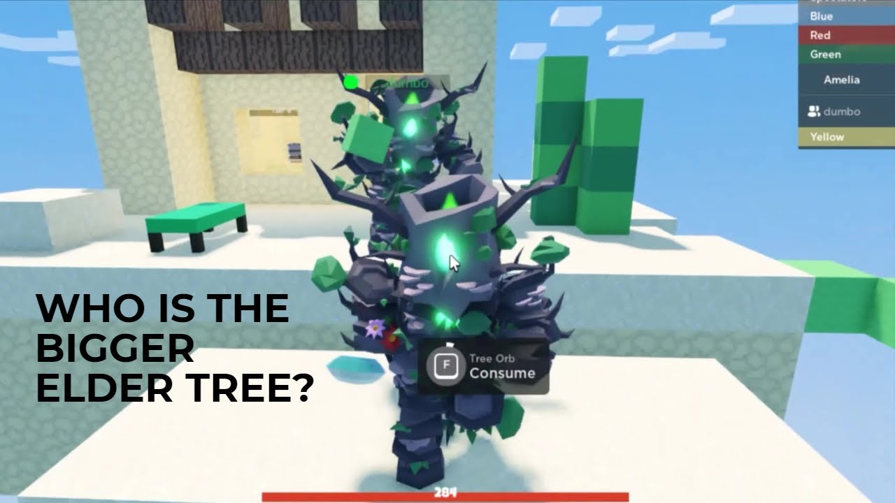 SEEING WHO CAN BECOME THE BIGGER ELDER TREE IN ROBLOX BED WARS - YouTube