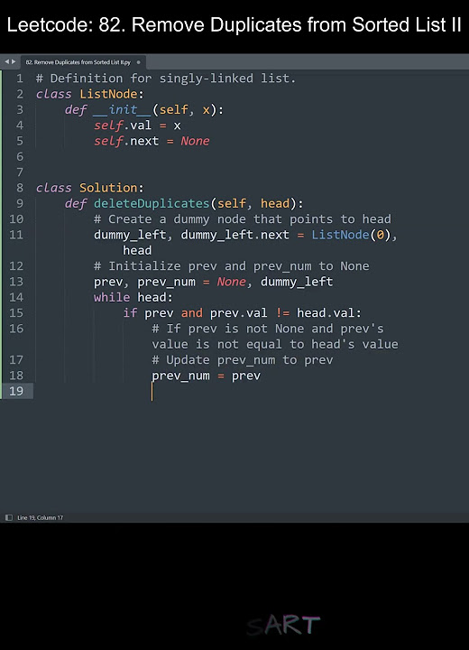 Leetcode 82 Remove Duplicates From Sorted List Ii In Python Python