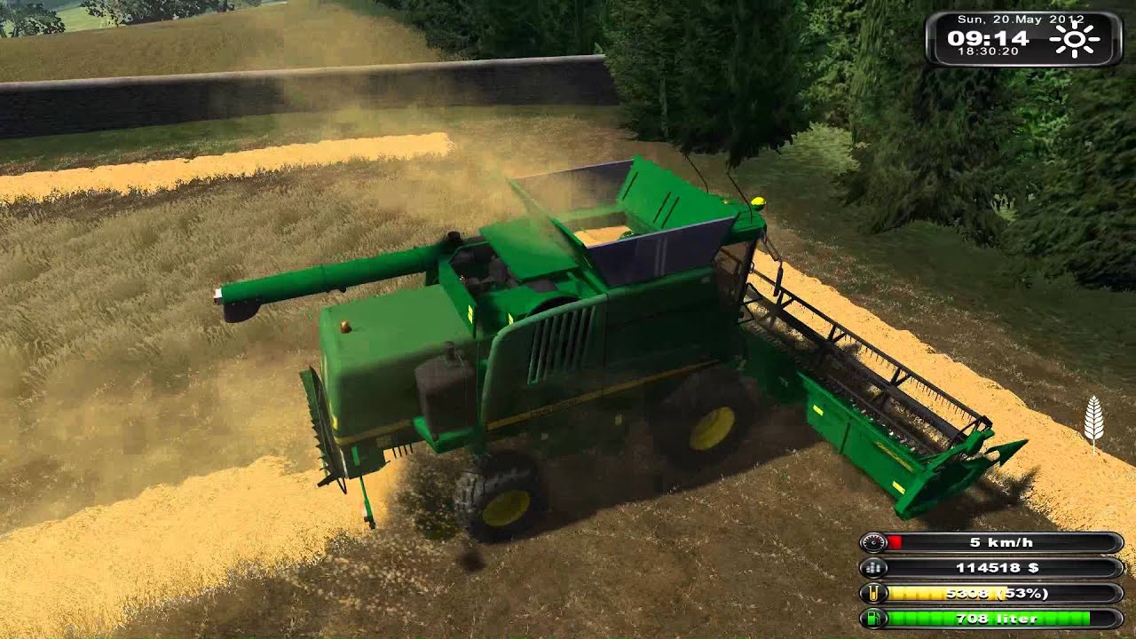 John Deere Combine on SpringHill map Farming simulator 2011 - YouTube
