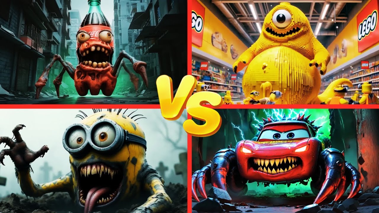 Coca-Cola 🆚 Minions LEGO 🆚 Minion Zombie 🆚 McQueen Spider 🎶 Tiles Hop ...