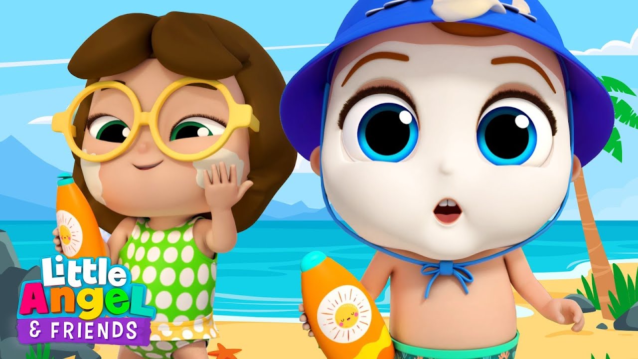 First Beach Day (Safety at the Beach) | Little Angel And Friends Kid ...