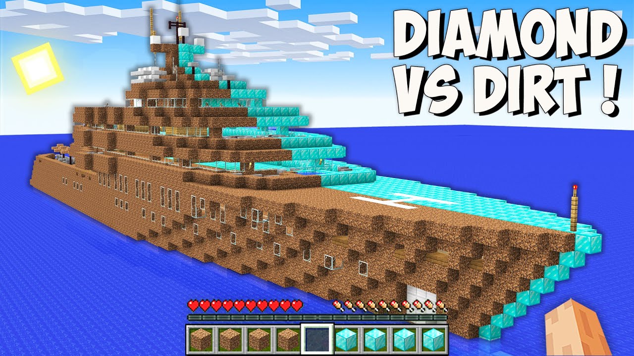 I found THE LONGEST DIRT vs DIAMOND SHIP in Minecraft! This is THE ...