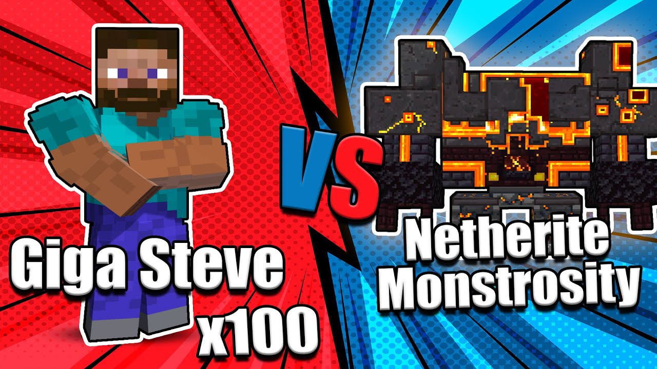 The Ultimate Minecraft Battle: 100 Giga Steves vs Netherite Monstrosity ...