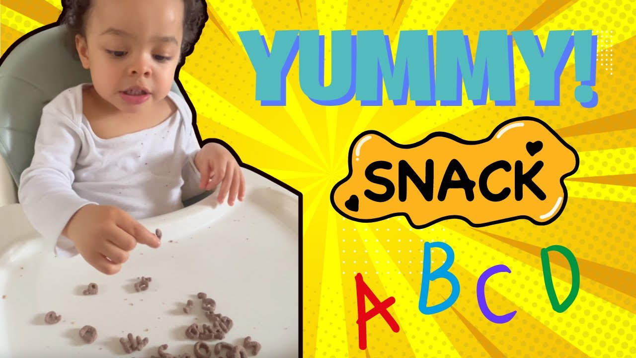 Toddler Enjoying Eating Alpha Bites Snacks | Learning The Alphabet ...