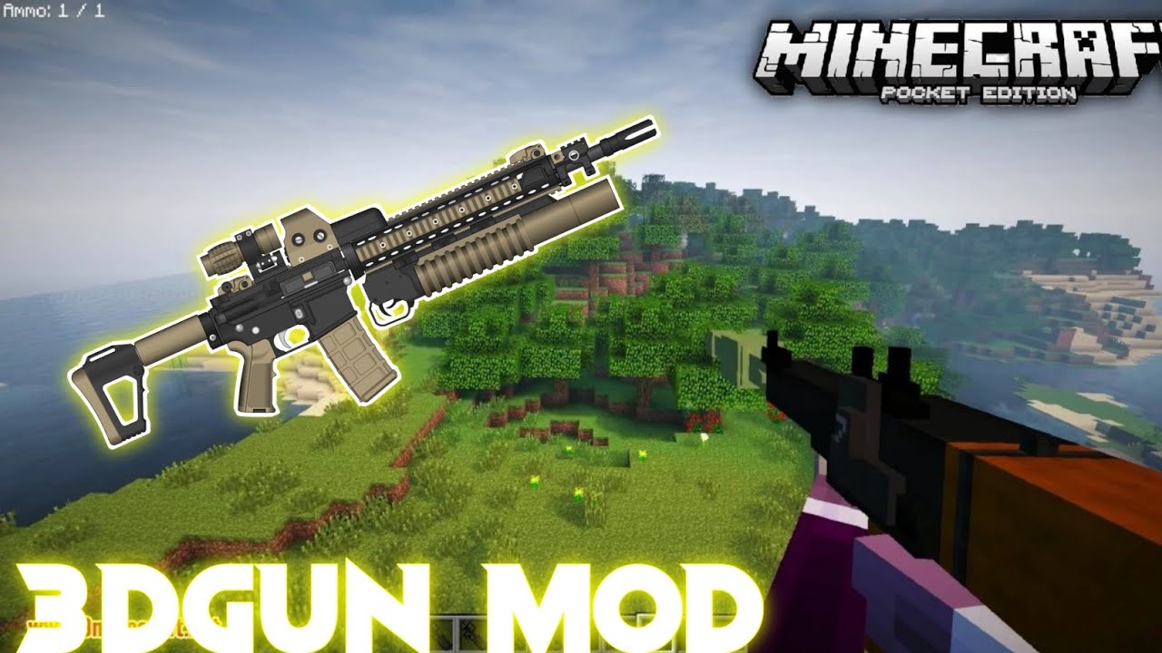 3D Gun Addon for Mcpe mod | Gun Mod for Minecraft bedrock edition - YouTube