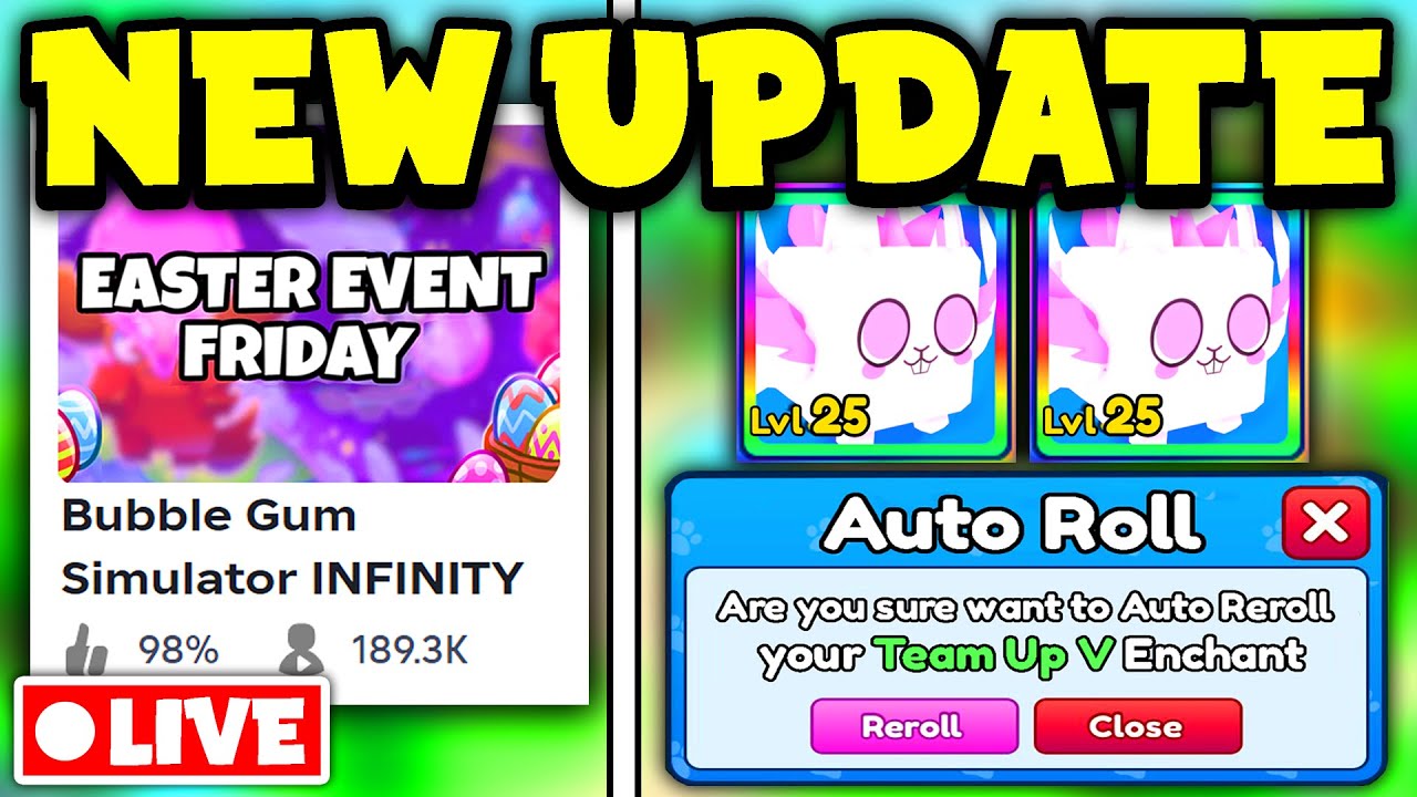 🔴LIVE - 🐰EASTER UPDATE🐰 in Bubble Gum Simulator Infinity! - YouTube
