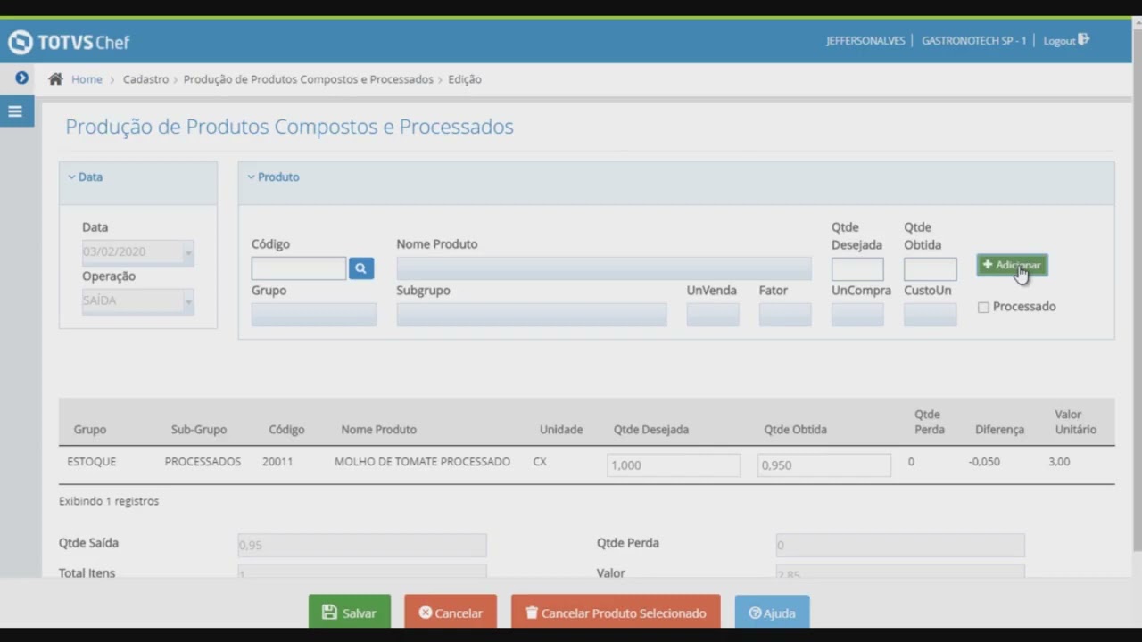 Totvs Chef Super Insumo Produção Estoque MSTi Automação comercial - YouTube