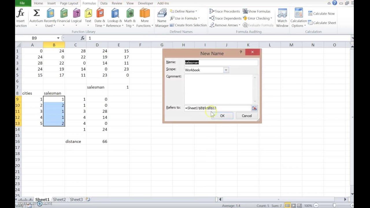 Solving multiple travelling salesman problem(mTSP) using Excel solver - YouTube