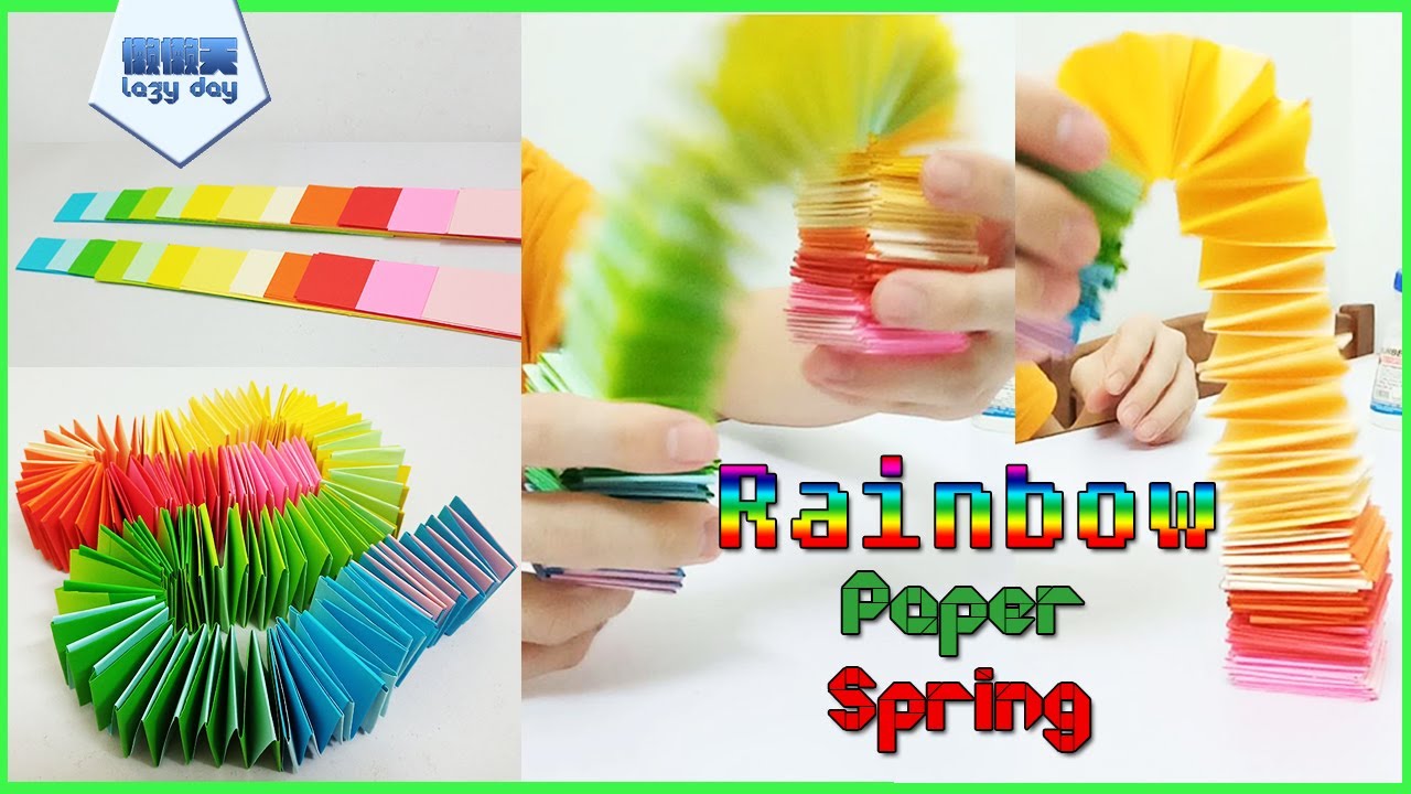 Slinky Spring Rainbow | Origami Slinky Rainbow | Paper Slinky 超长彩虹叠叠纸 ...